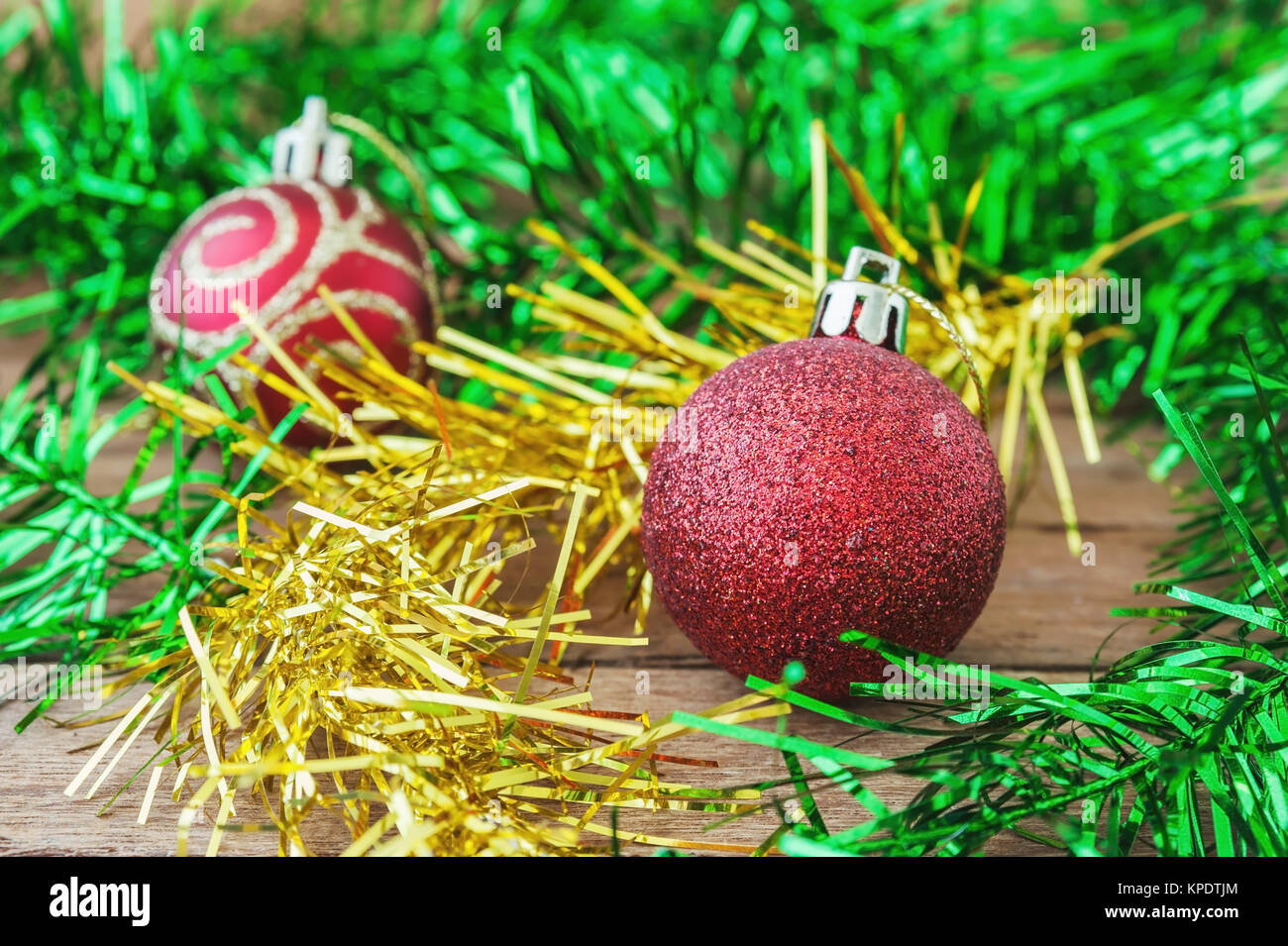 Red ball christmas on blurred Stock Photo - Alamy