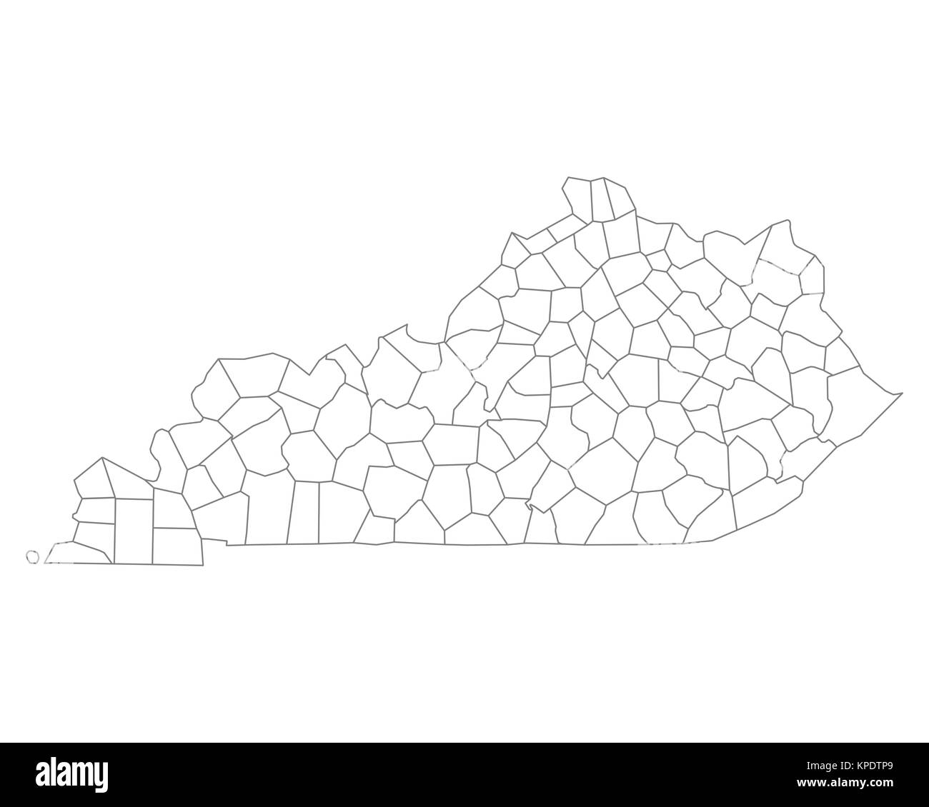 Kentucky state map us Cut Out Stock Images & Pictures - Alamy