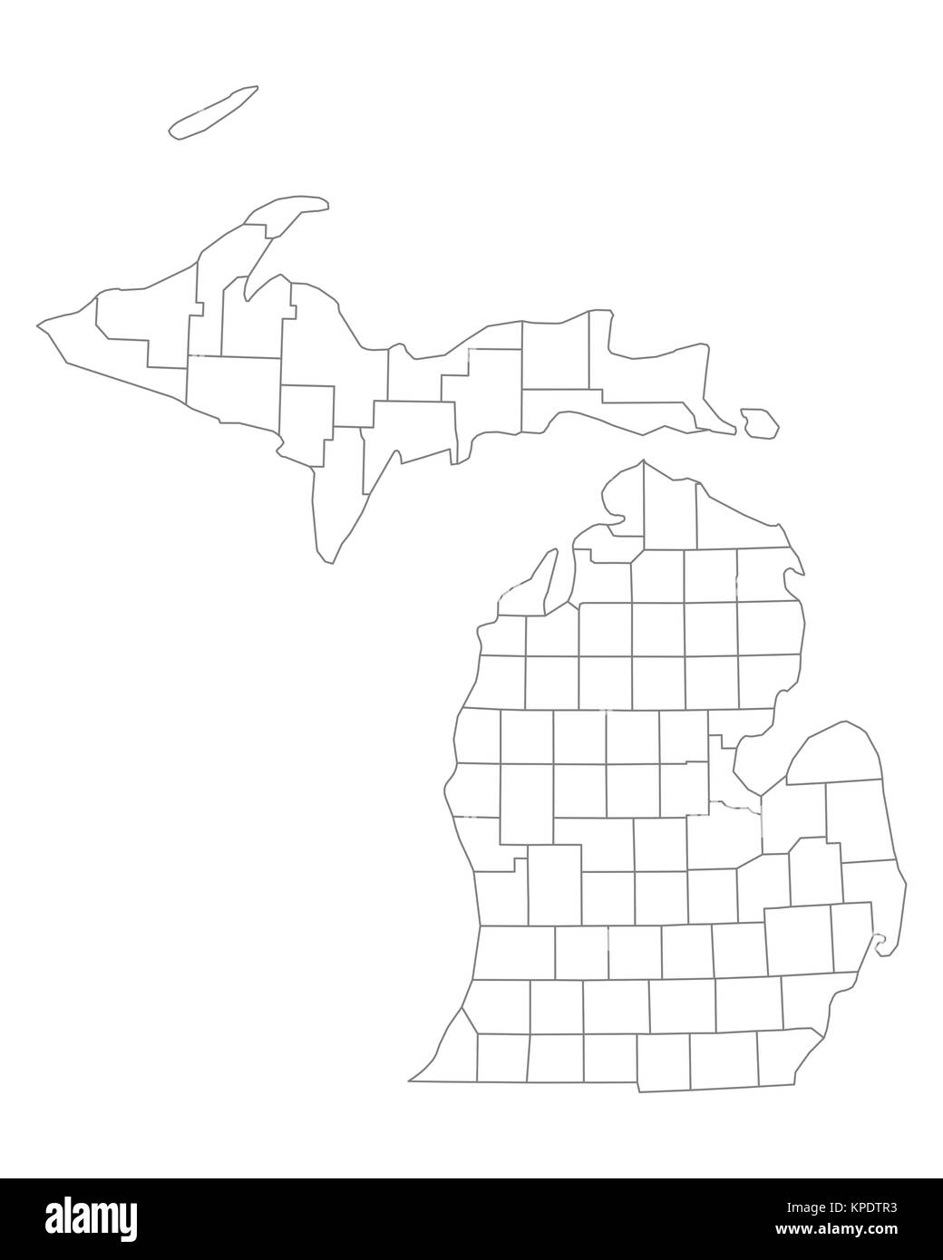 map of michigan Stock Photo - Alamy