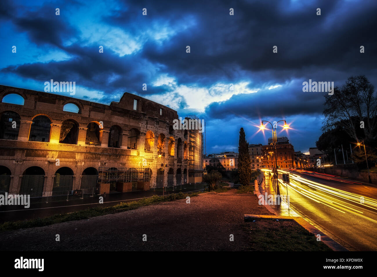 Colosseum at Night Stock Photo - Alamy