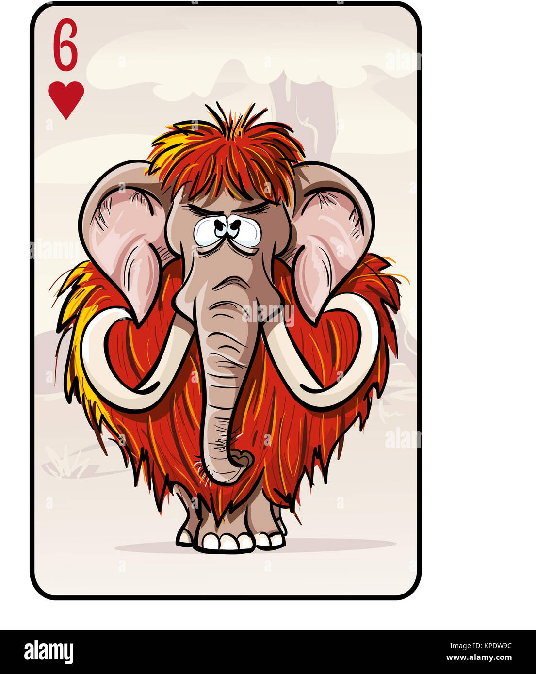 Playing cards with the mammoth six worms Stock Photo - Alamy