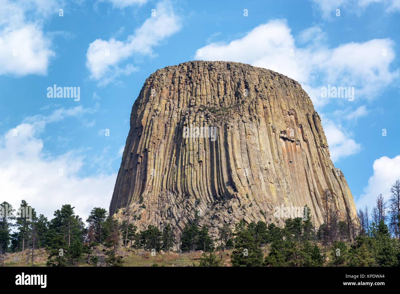 View of Devils Tower Stock Photo - Alamy