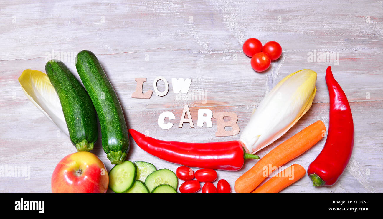 low carb vegetable letter text Stock Photo - Alamy