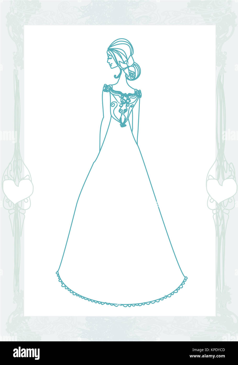 Beautiful bride doodle illustration hi-res stock photography and images ...