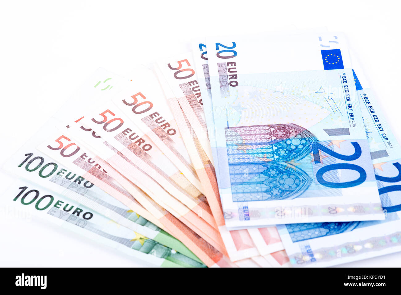 pictures of euro banknotes on a white background Stock Photo - Alamy