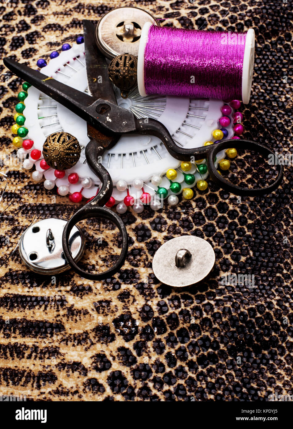 Tools and accessories for sewing and needlework Stock Photo - Alamy