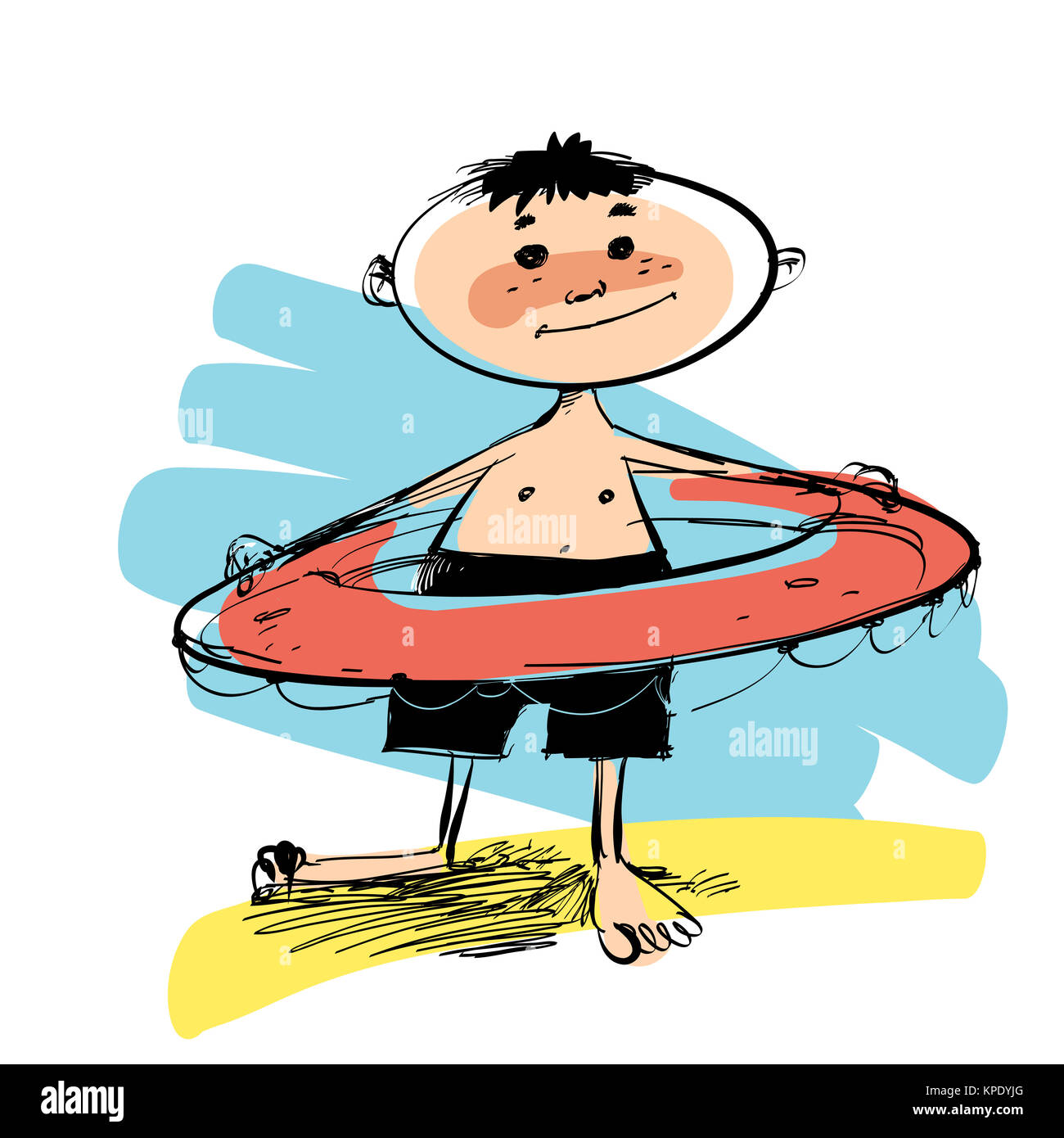 Vector illustration boy swimming hi-res stock photography and images ...