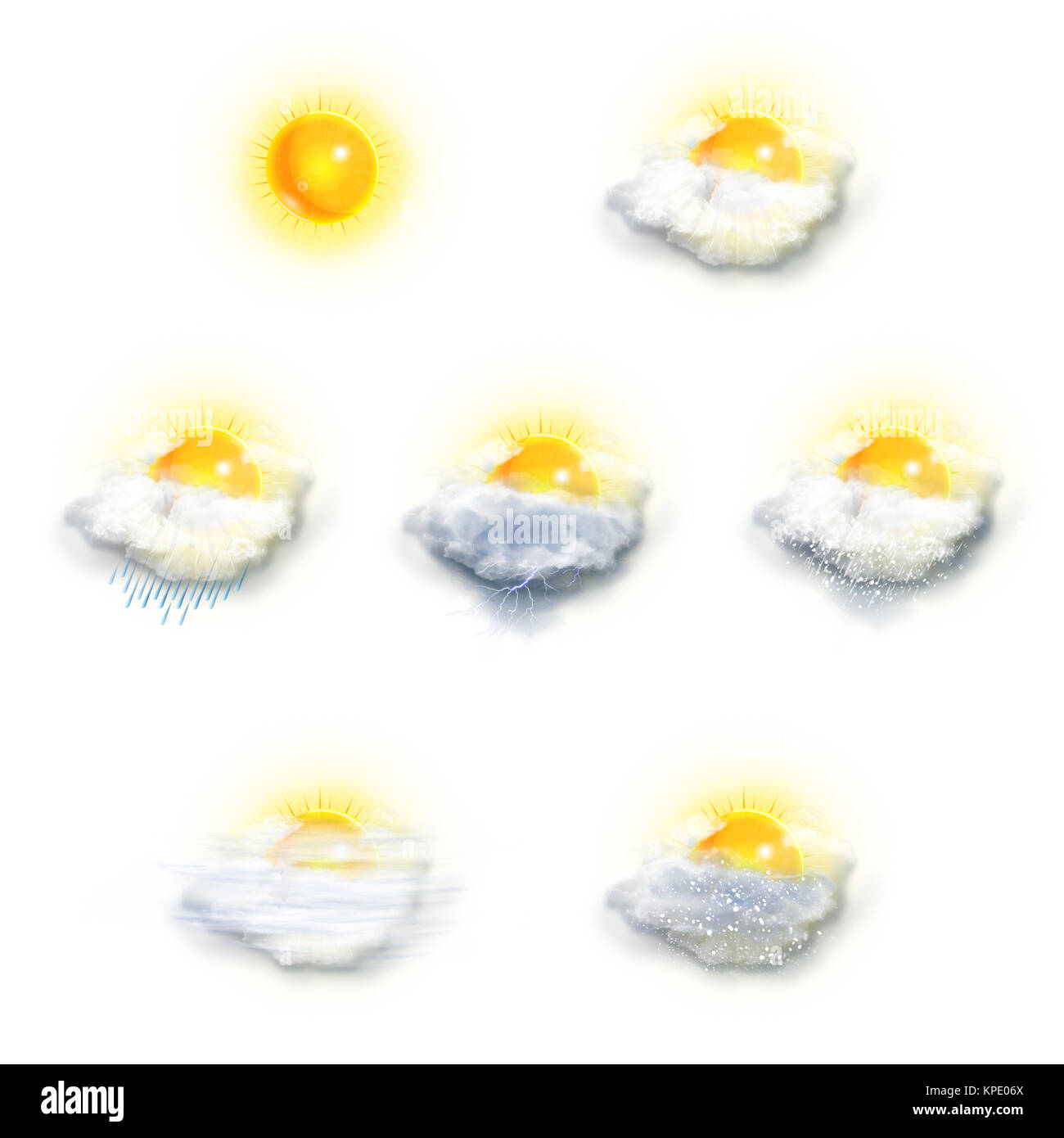 Weather Forecast Icons Set, Sun Version Stock Photo - Alamy