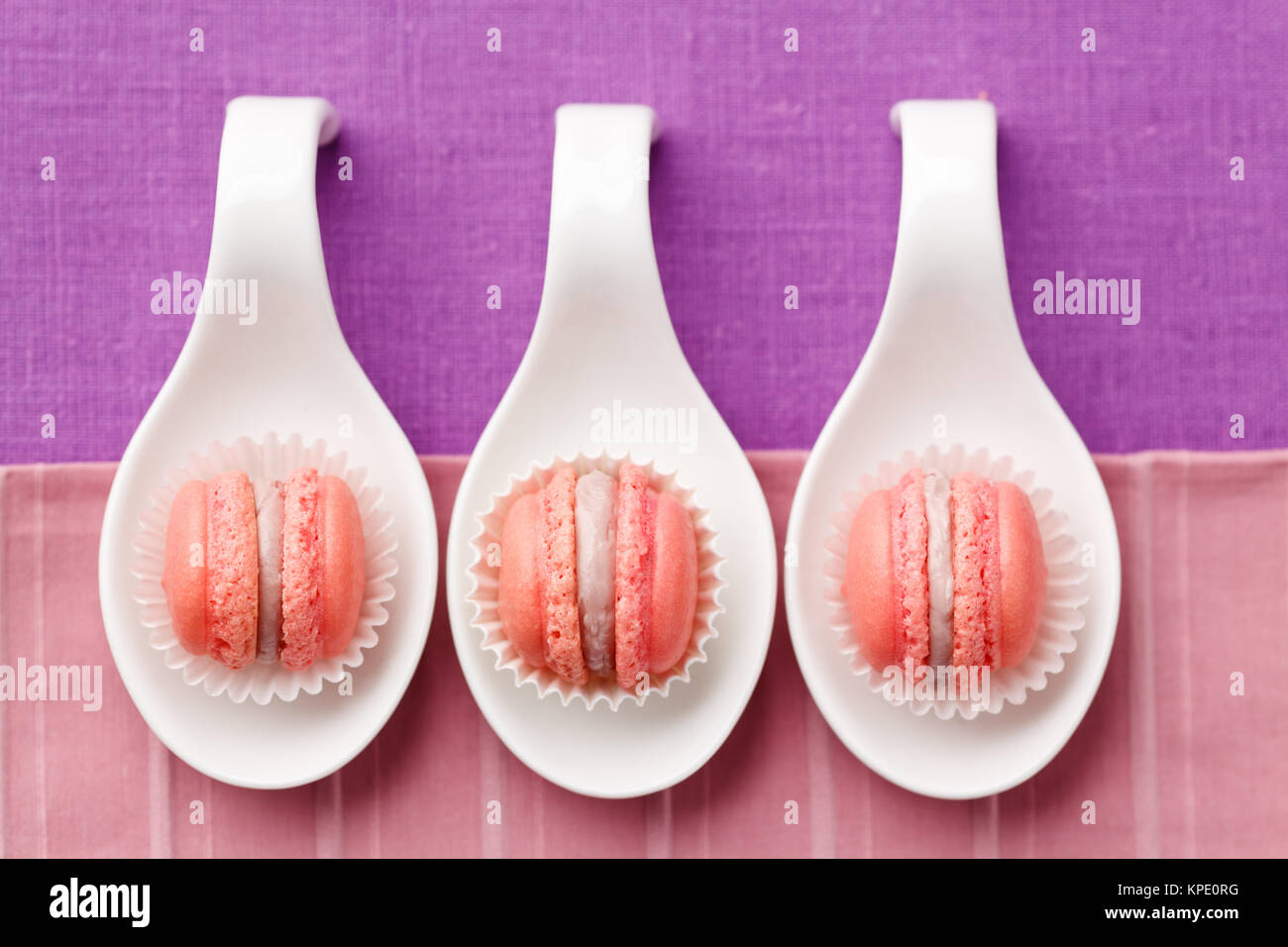 Pink macarons in a box Stock Photo - Alamy