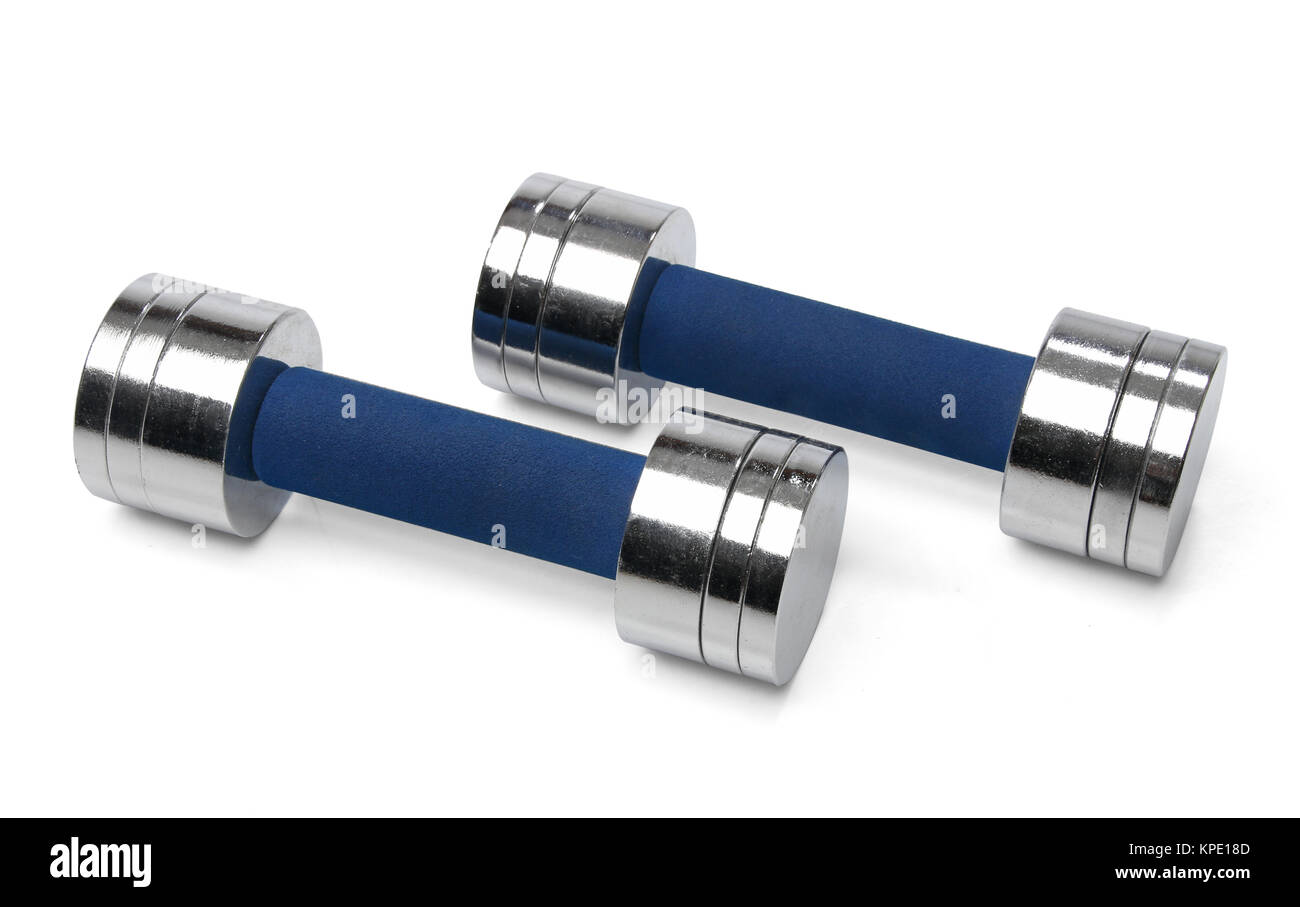 Pair of dumbbells isolated Stock Photo - Alamy