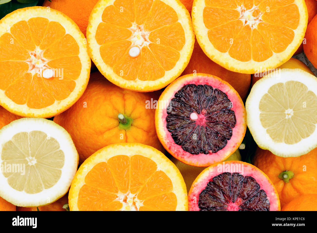 Citrus fruit and freshly harvested produce an organic crop Stock Photo ...