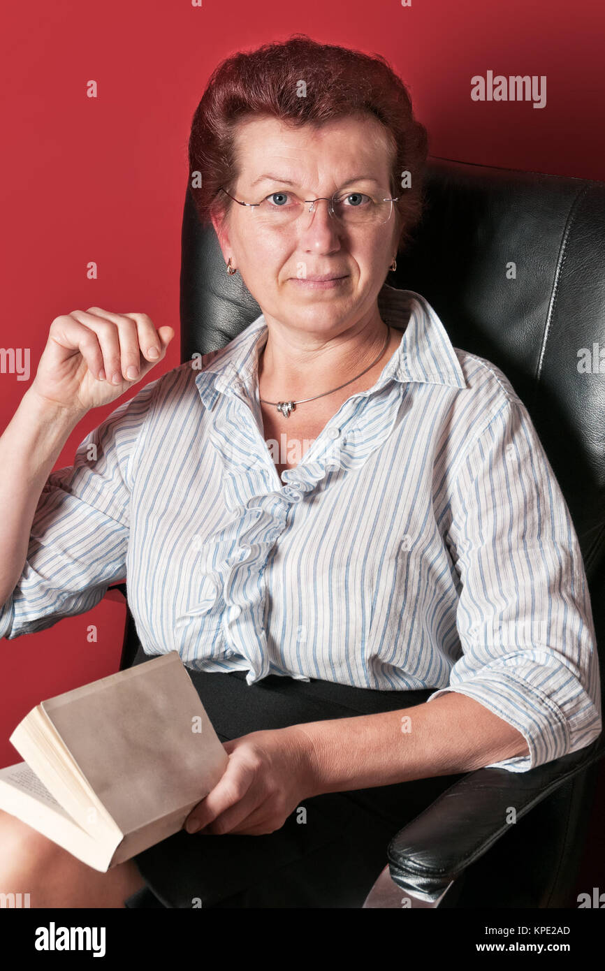 woman with book Stock Photo - Alamy