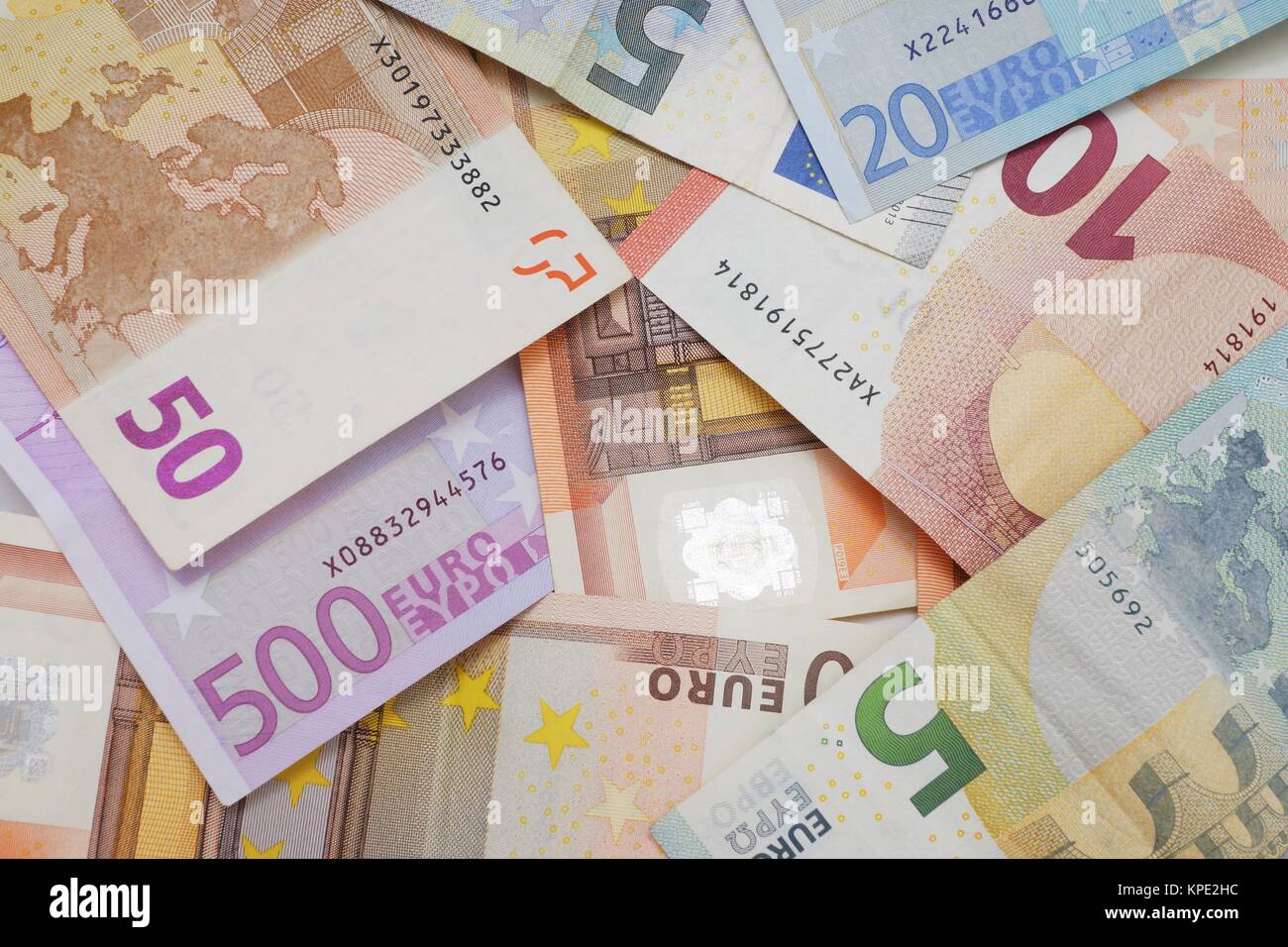 many different euro banknotes Stock Photo - Alamy