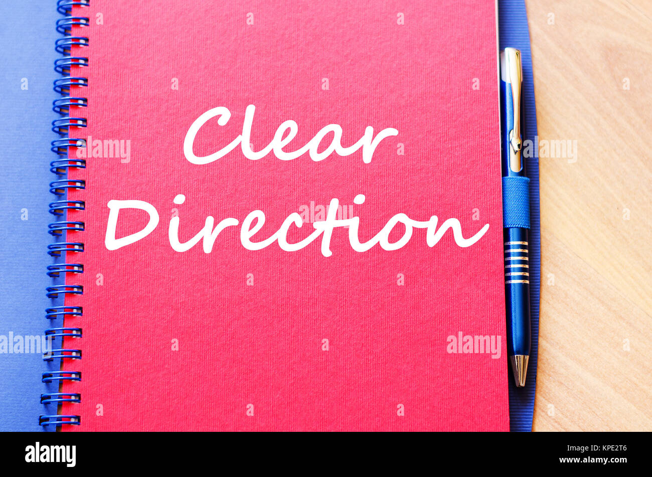 Clear direction write on notebook Stock Photo - Alamy