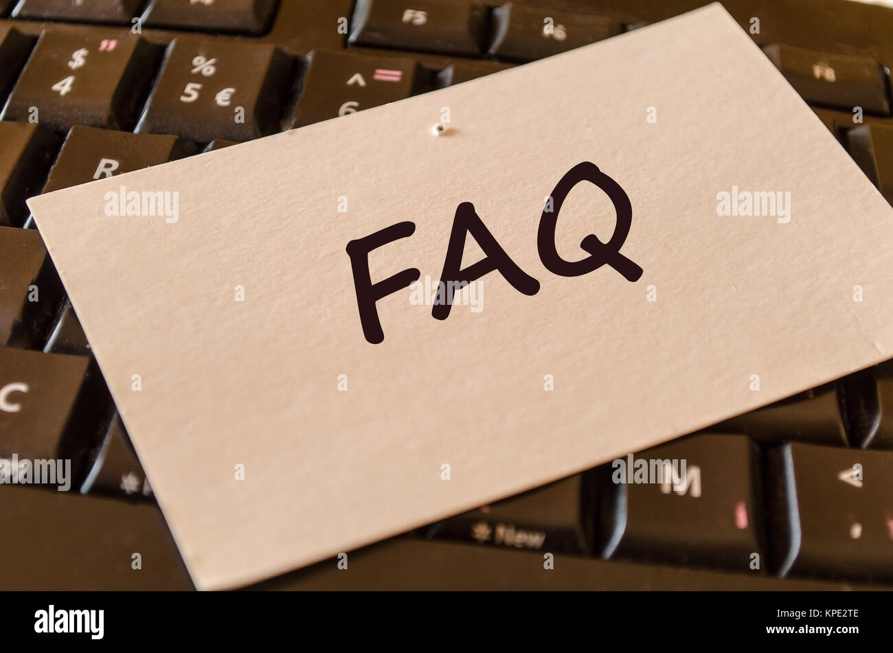 Faq text note Stock Photo - Alamy