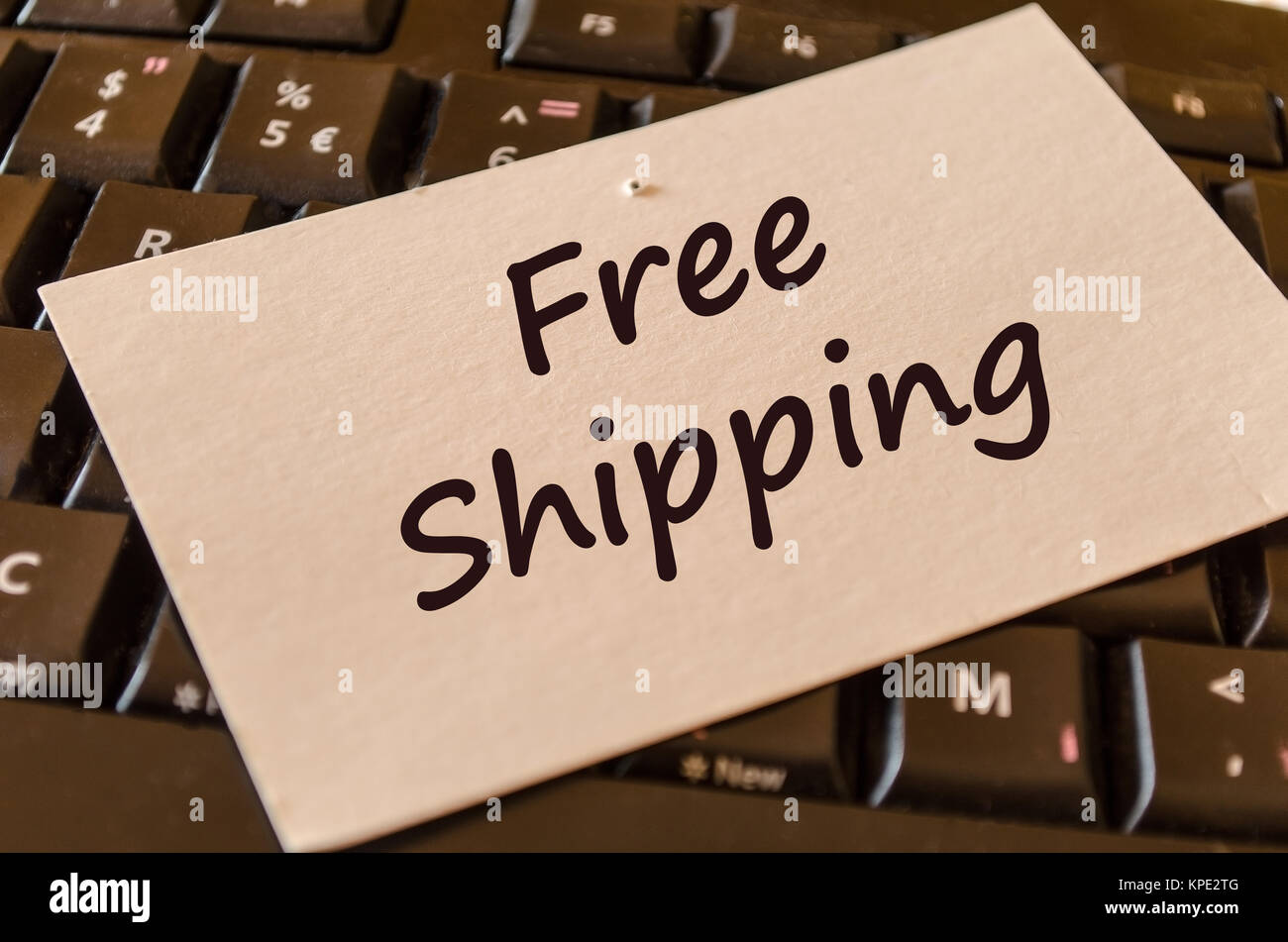 Free shipping text note Stock Photo - Alamy