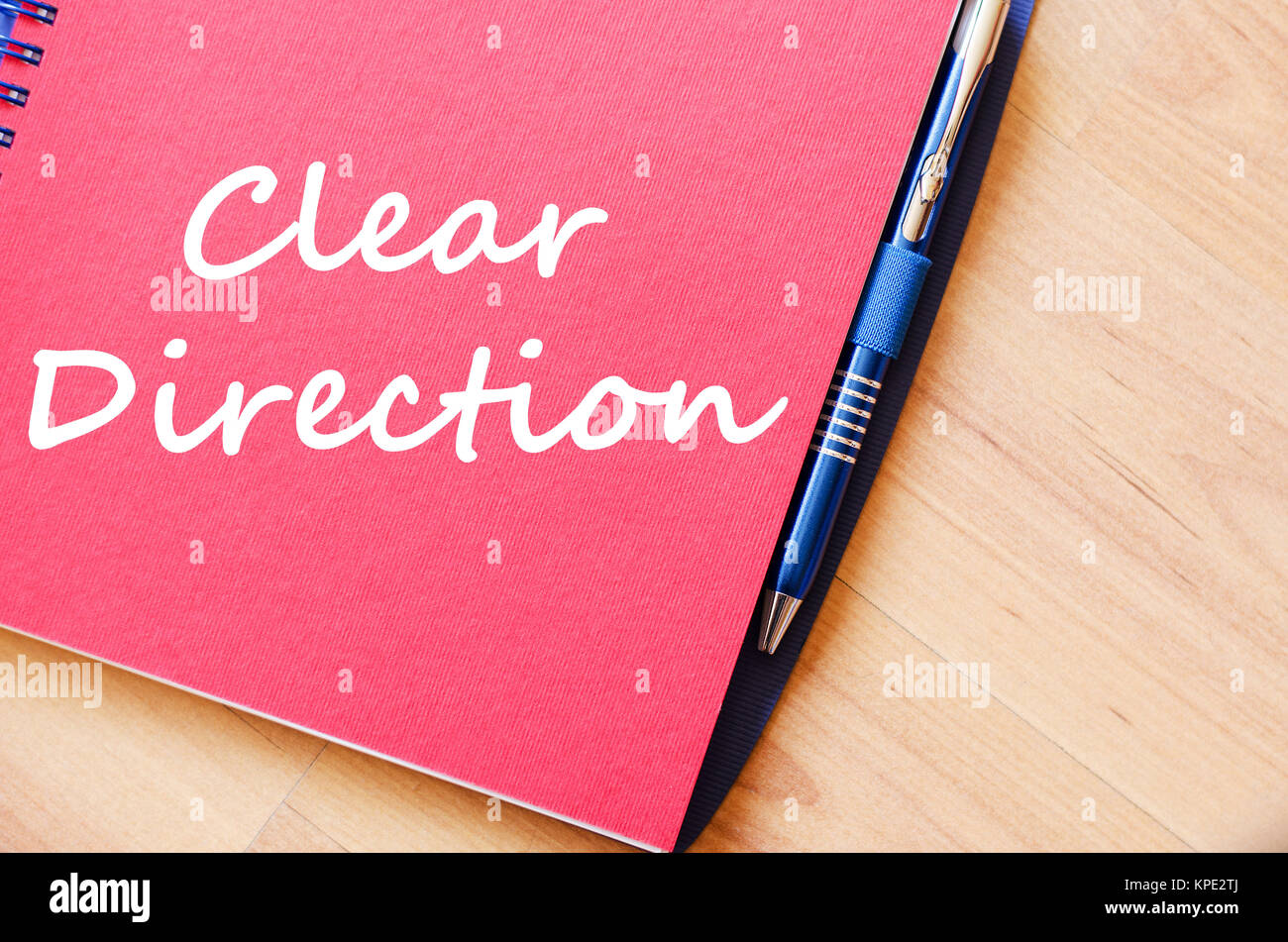 Clear direction write on notebook Stock Photo - Alamy