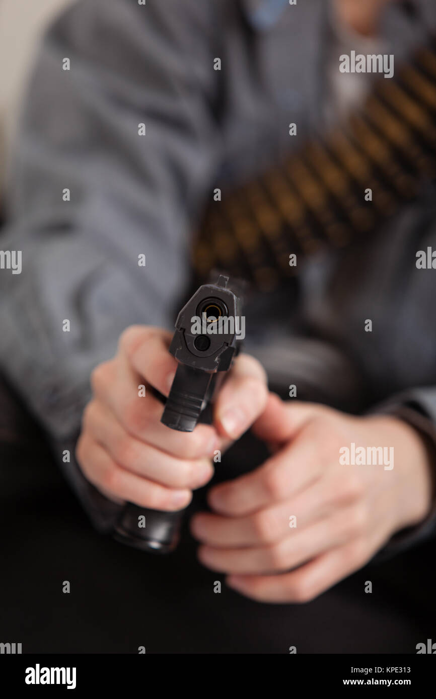 Stock photo of gun pointing at camera - orlandofiko