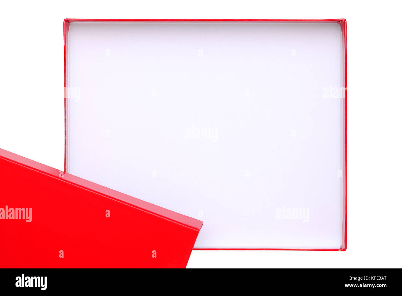 Open empty red and white box isolated on white background Stock Photo ...