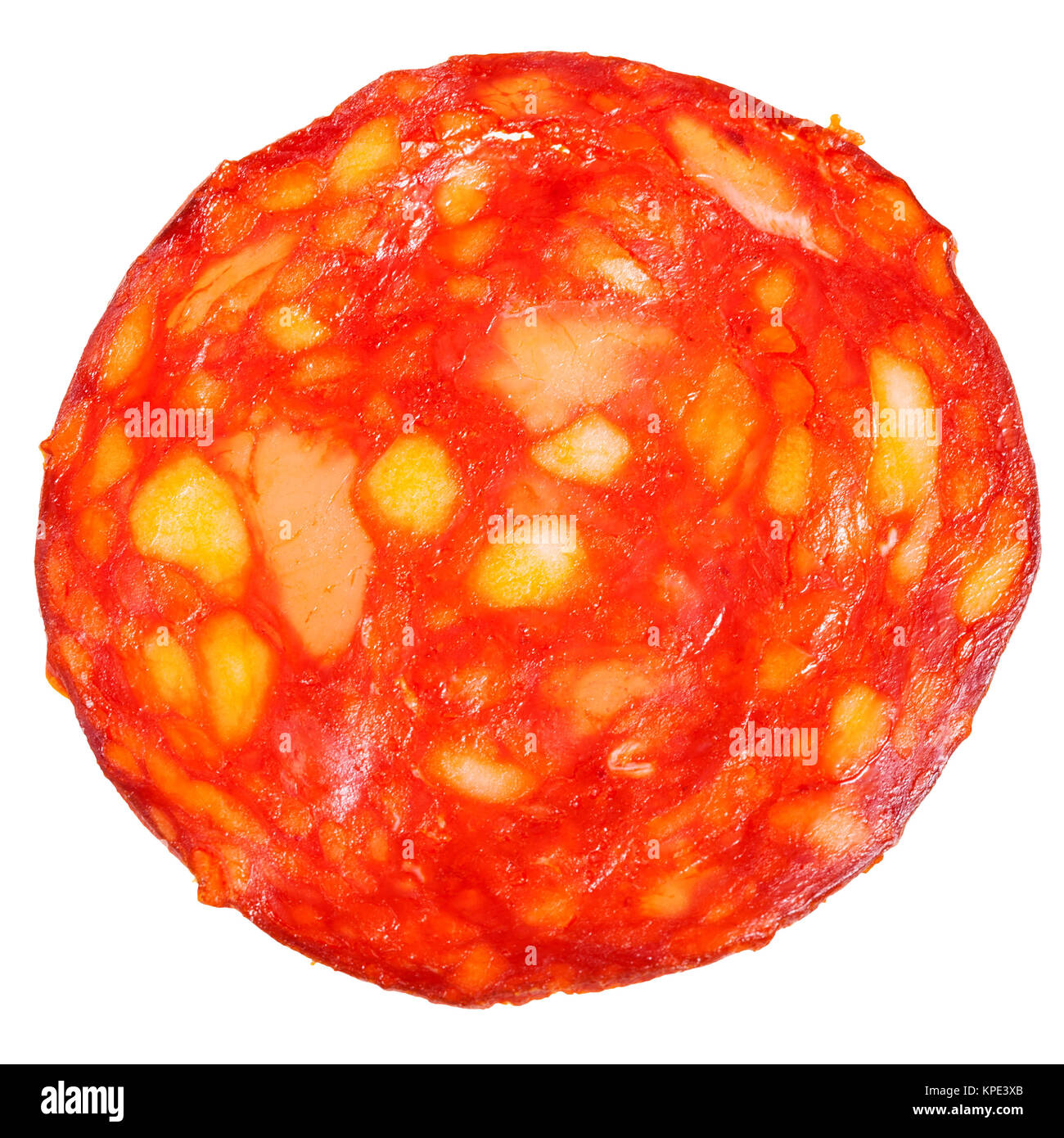one slice of pepperoni sausage isolated Stock Photo - Alamy