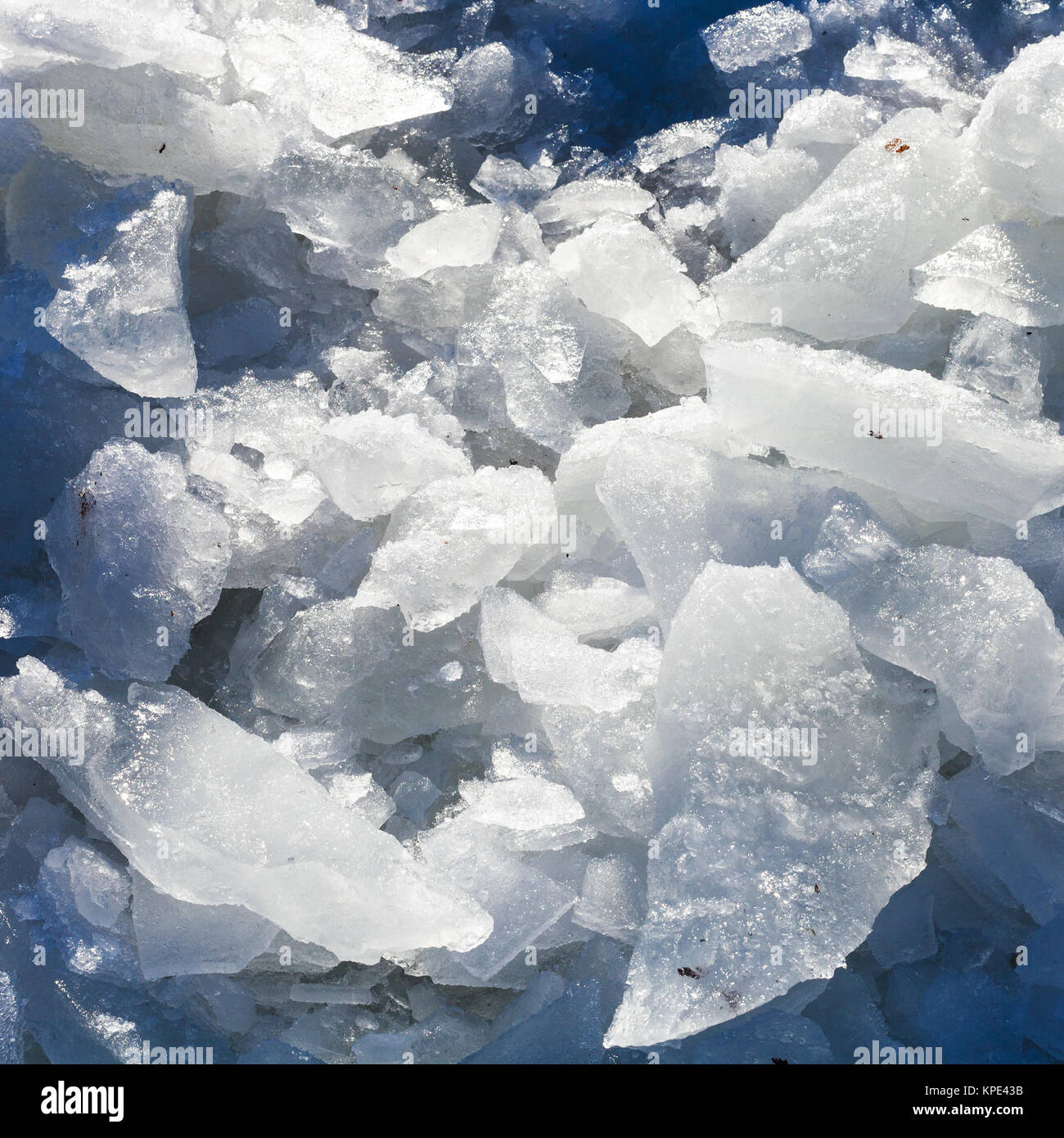 broken ice blocks on frozen river Stock Photo - Alamy