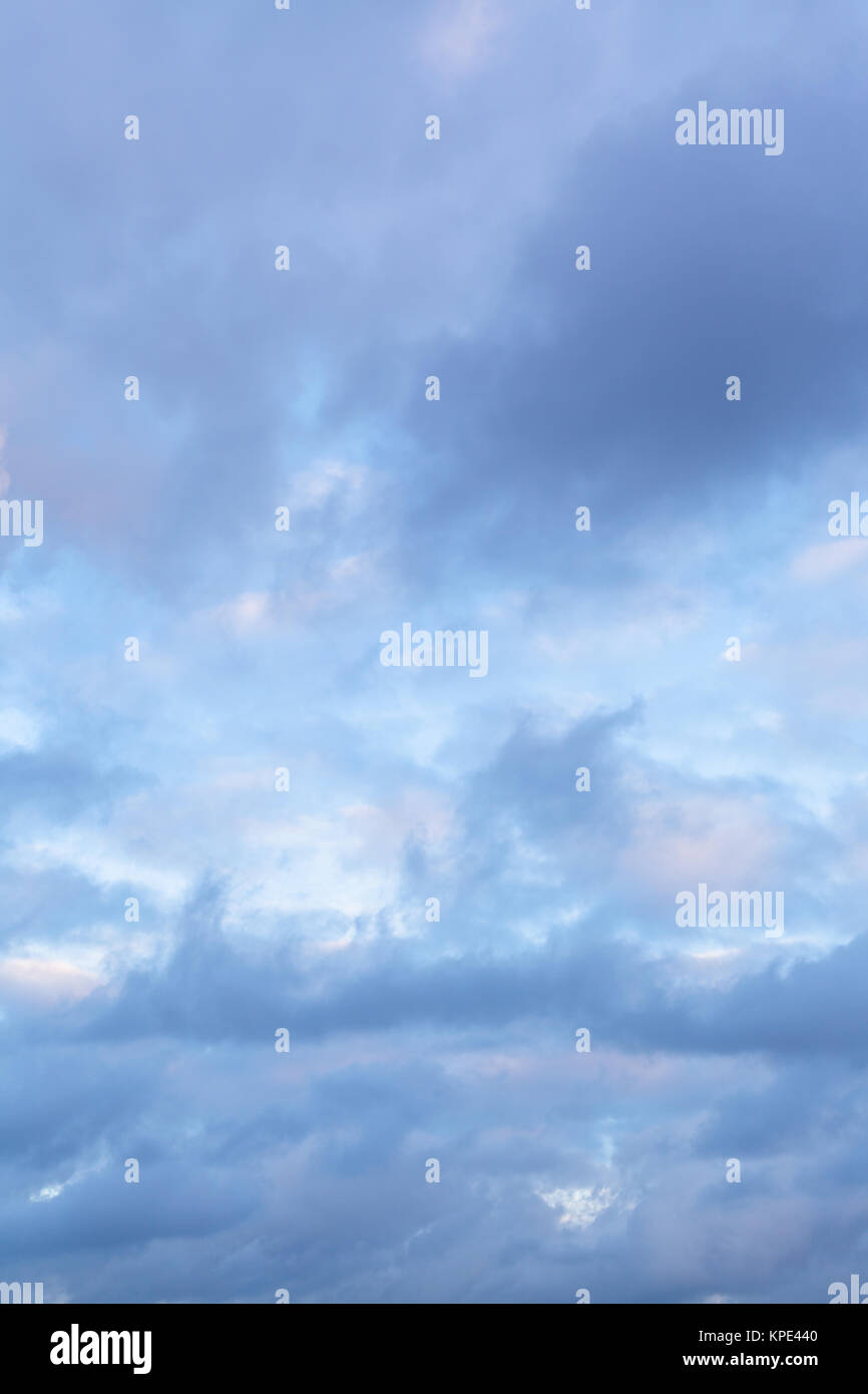 blue clouds in twiling sky in winter Stock Photo - Alamy
