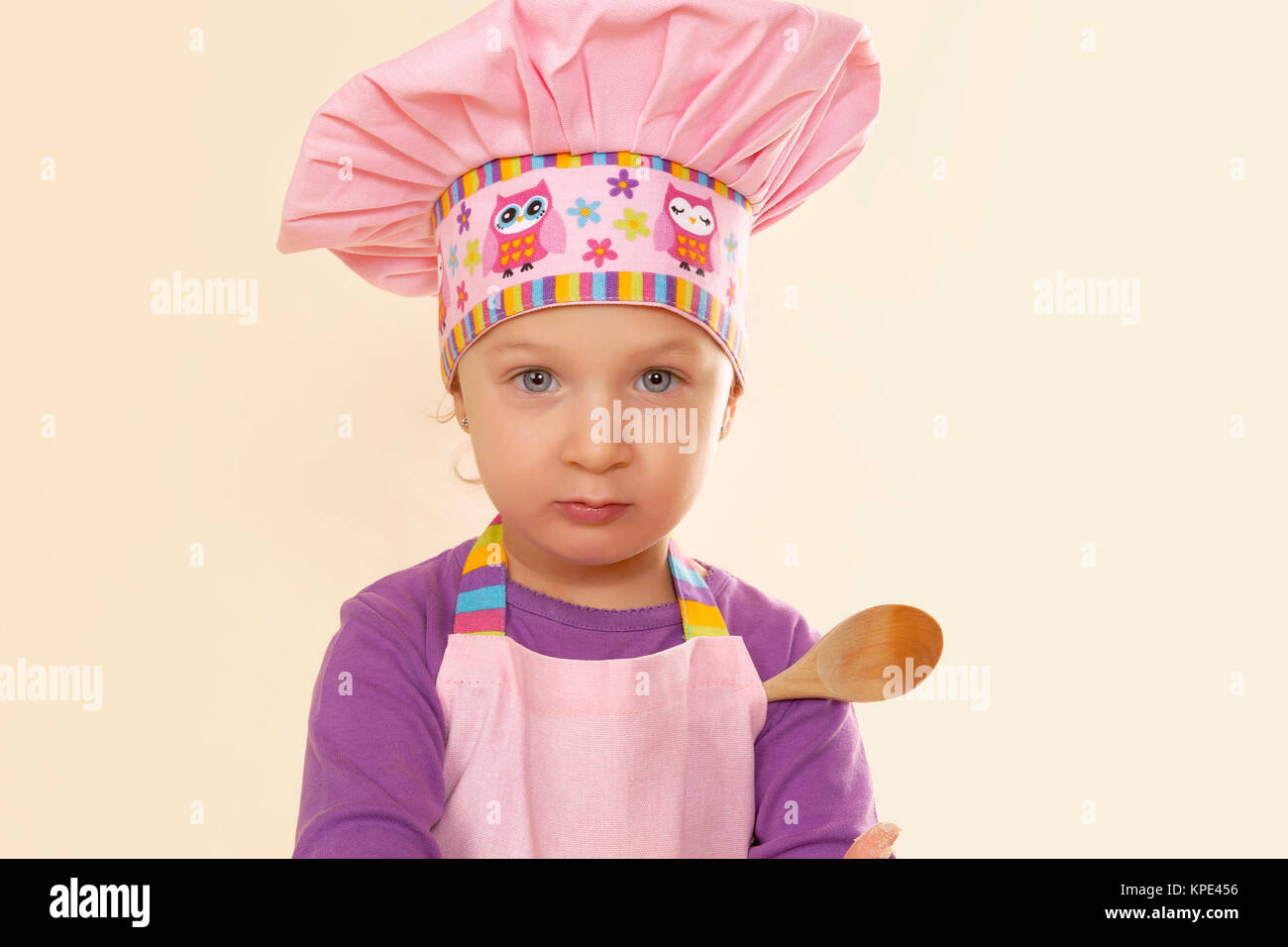 Cute little baby girl chef Stock Photo - Alamy