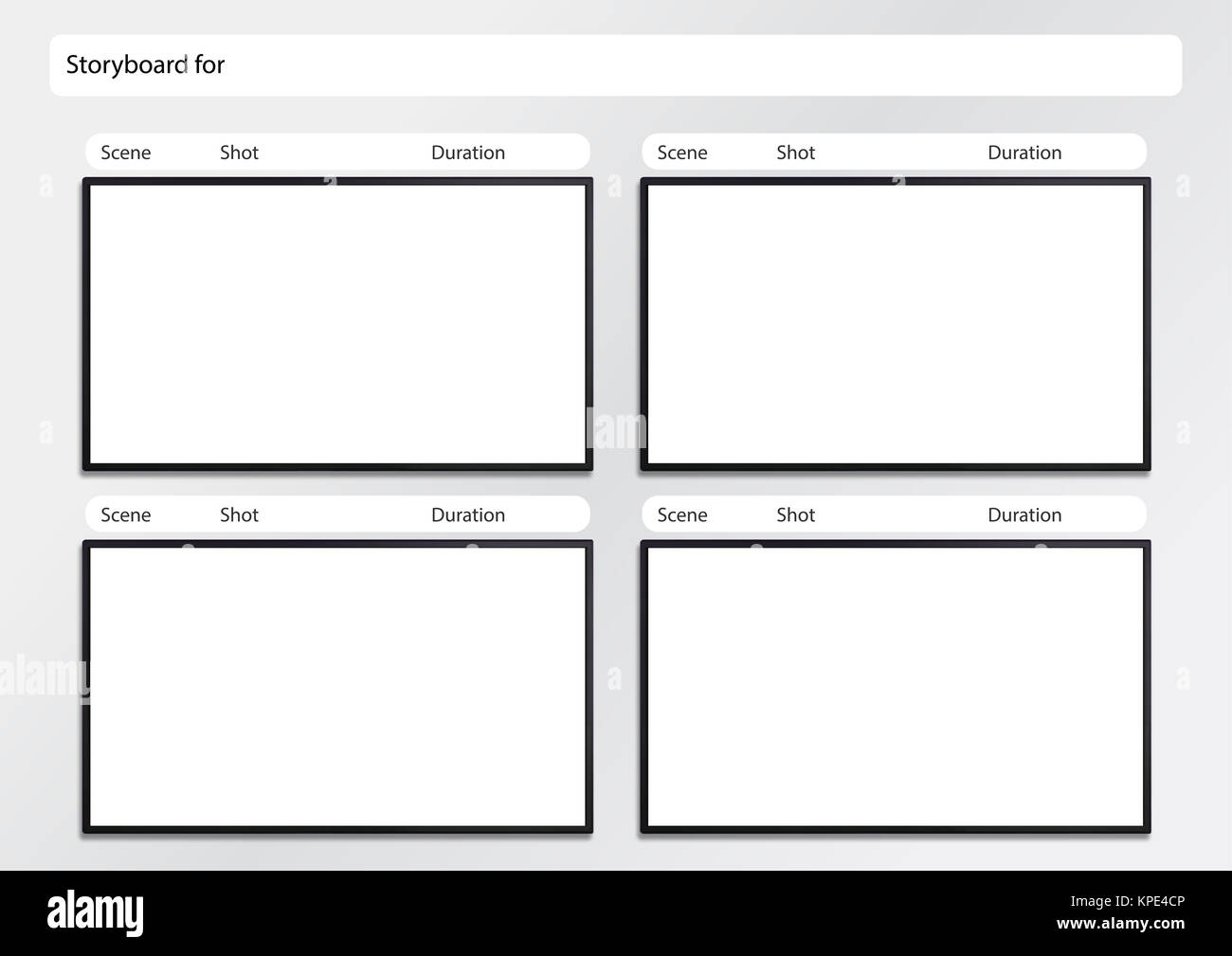 hdtv storyboard template 4 frame Stock Photo - Alamy