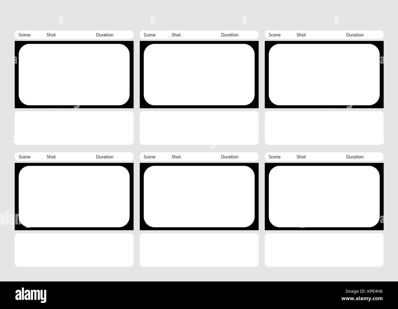 HDTV classical style 6 frame storyboard template Stock Photo - Alamy