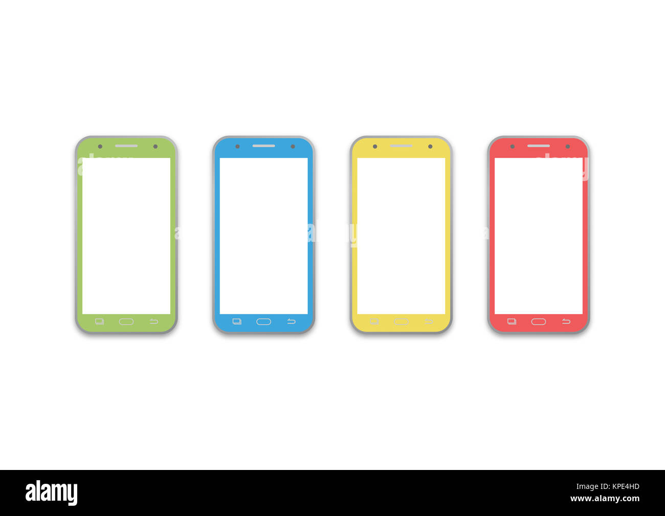 phone 4 colors os layout template Stock Photo - Alamy