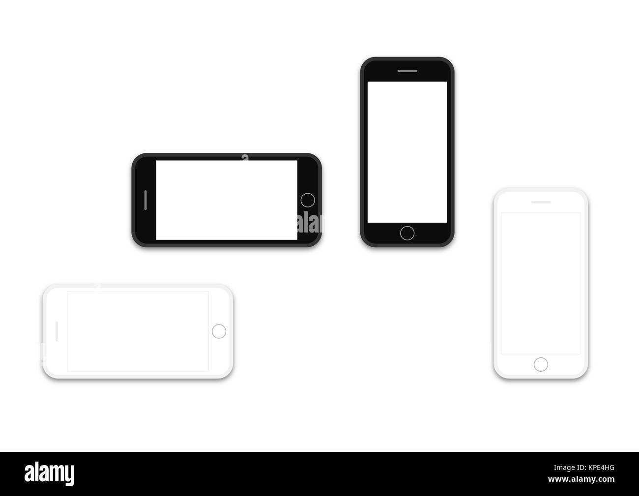 phone black and white os layout template Stock Photo - Alamy