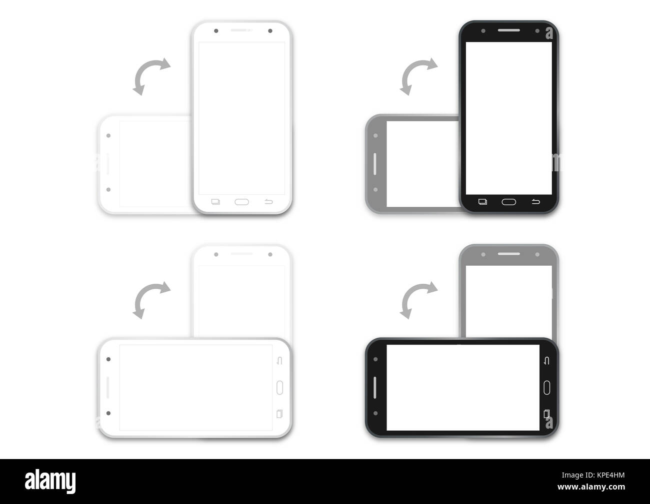 phone black and white rotation layout template Stock Photo - Alamy