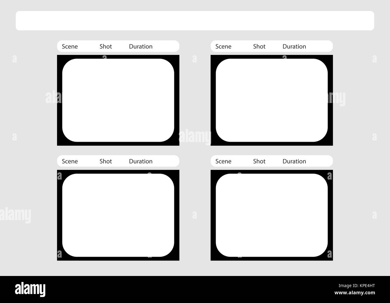 Traditional television 4 frame storyboard template Stock Photo - Alamy