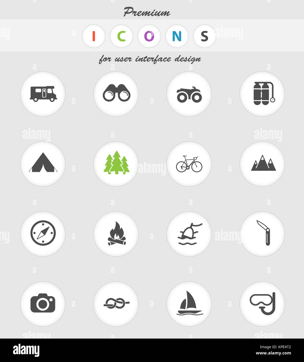 Active recreation icon set Stock Photo - Alamy