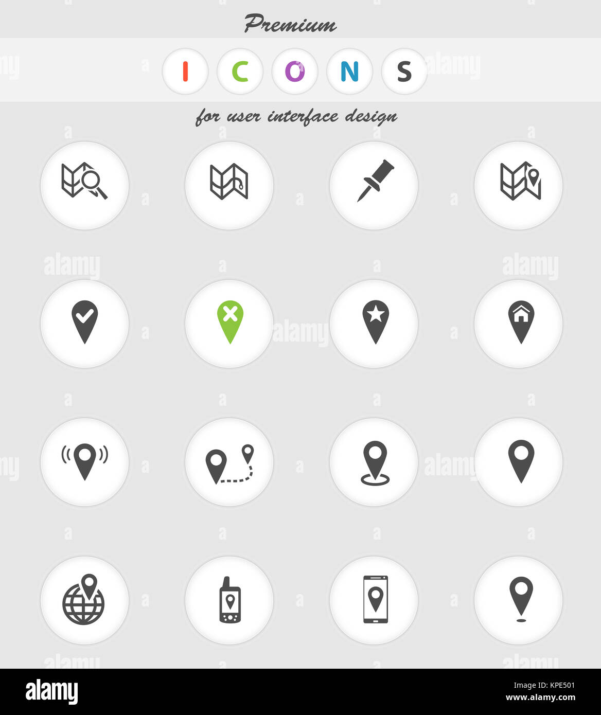 Pointer and maps simply icons Stock Photo - Alamy