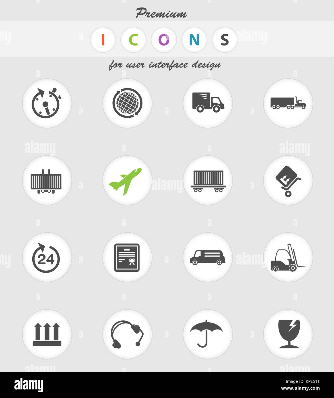 Cargo shipping icons set Stock Photo - Alamy