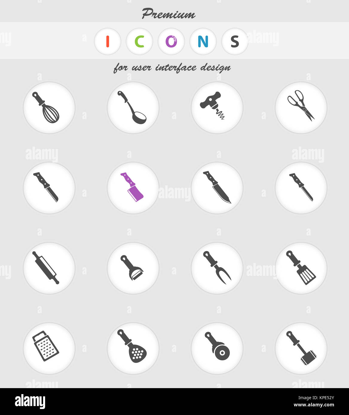 kitchen tools icons set Stock Photo - Alamy