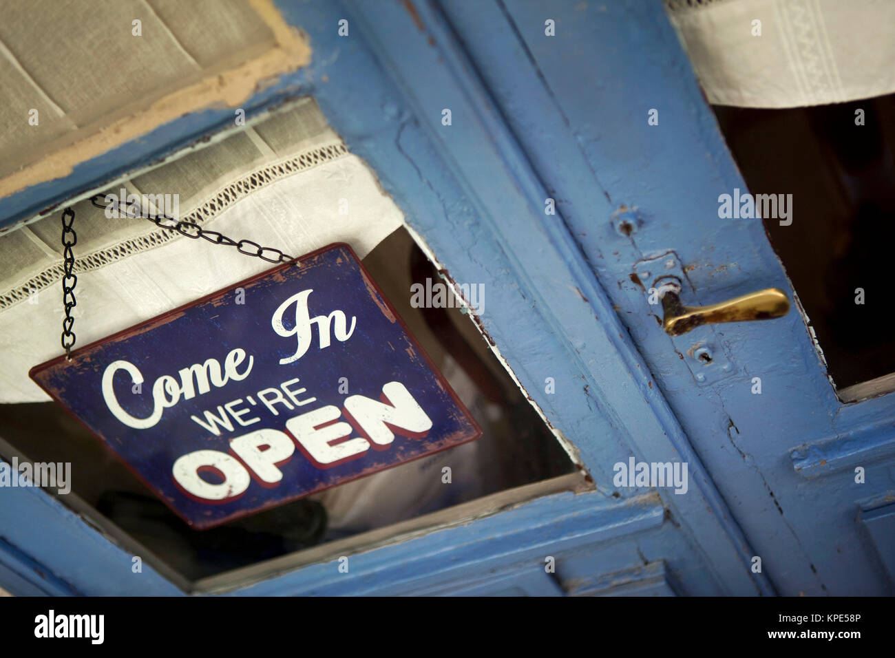 Close up of an open sign Stock Photo - Alamy