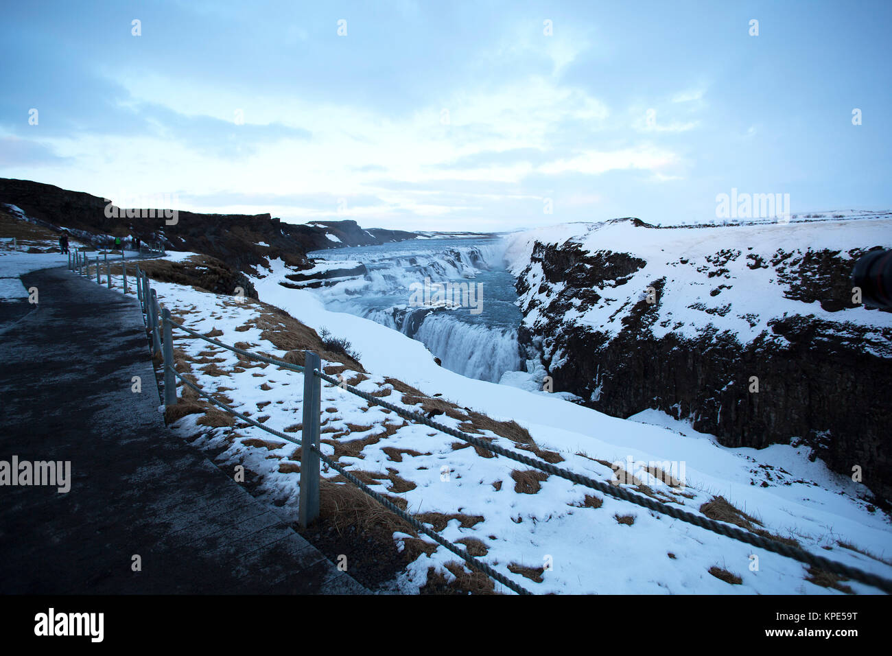 Famous waterfall Gullfoss in Iceland, wintertime Stock Photo - Alamy