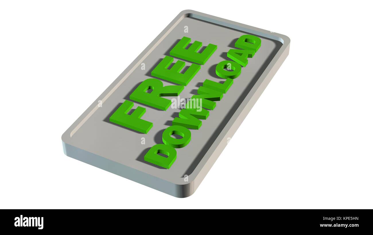Free download button on white background Stock Photo - Alamy