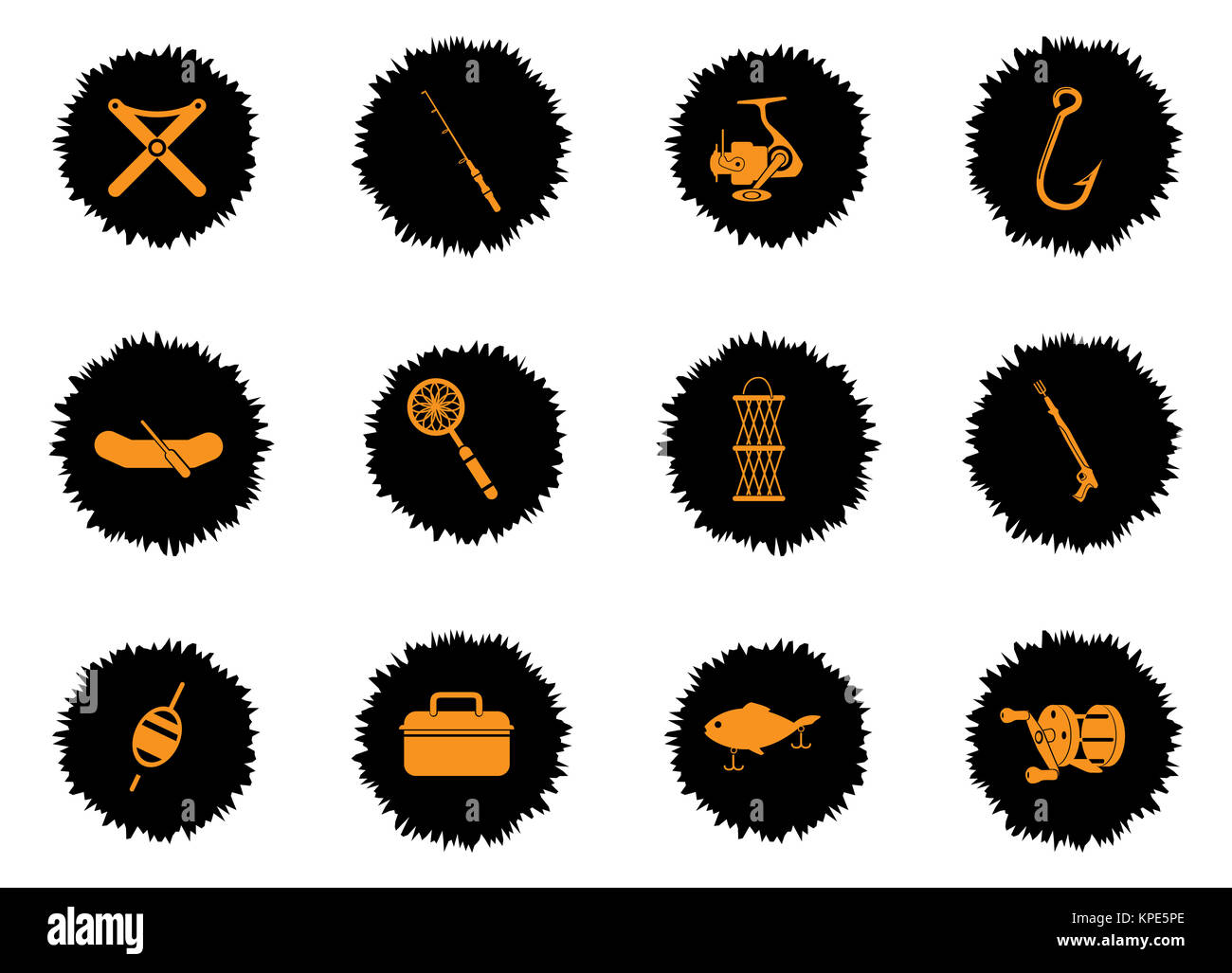 Fishing icon set Stock Photo - Alamy