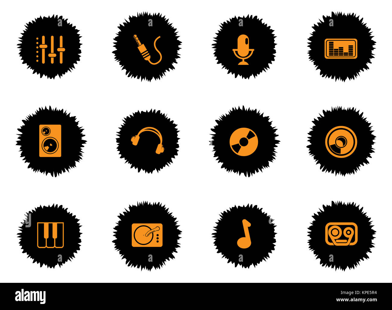 Audio and music simple vector icons Stock Photo - Alamy