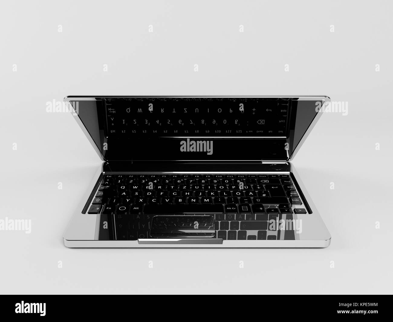 3d laptop half open Stock Photo - Alamy