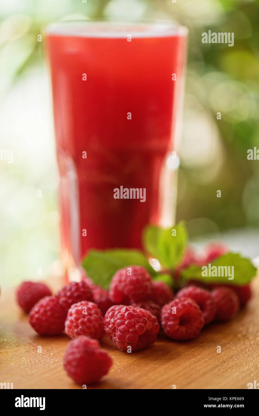 fruit drink with raspberries Stock Photo - Alamy