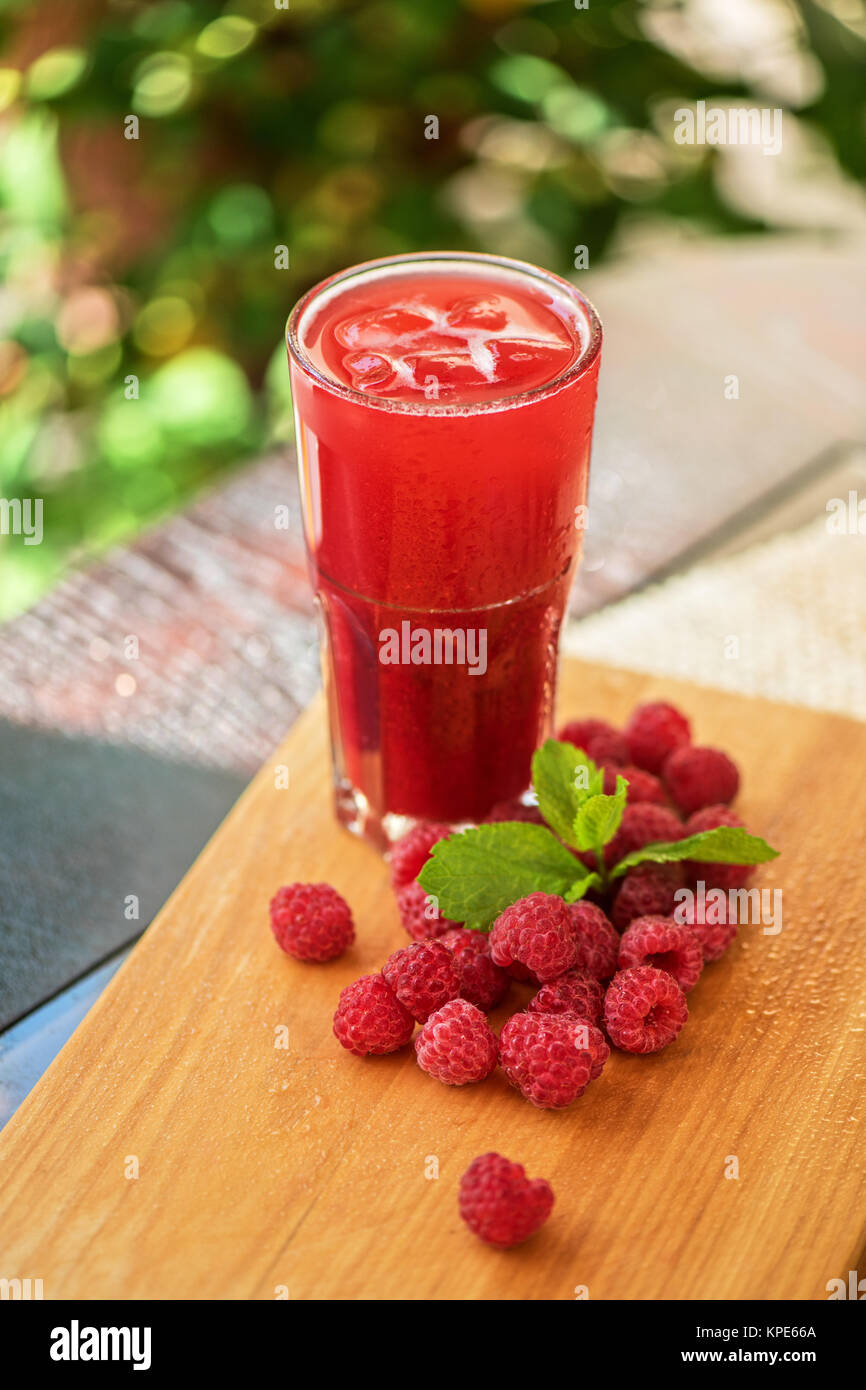 fruit drink with raspberries Stock Photo - Alamy
