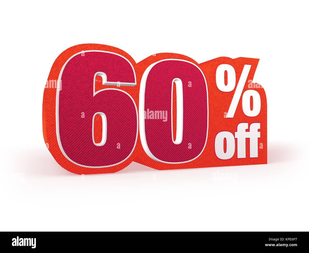 Discount price sign in red wool look, isolated on white background, 3D ...