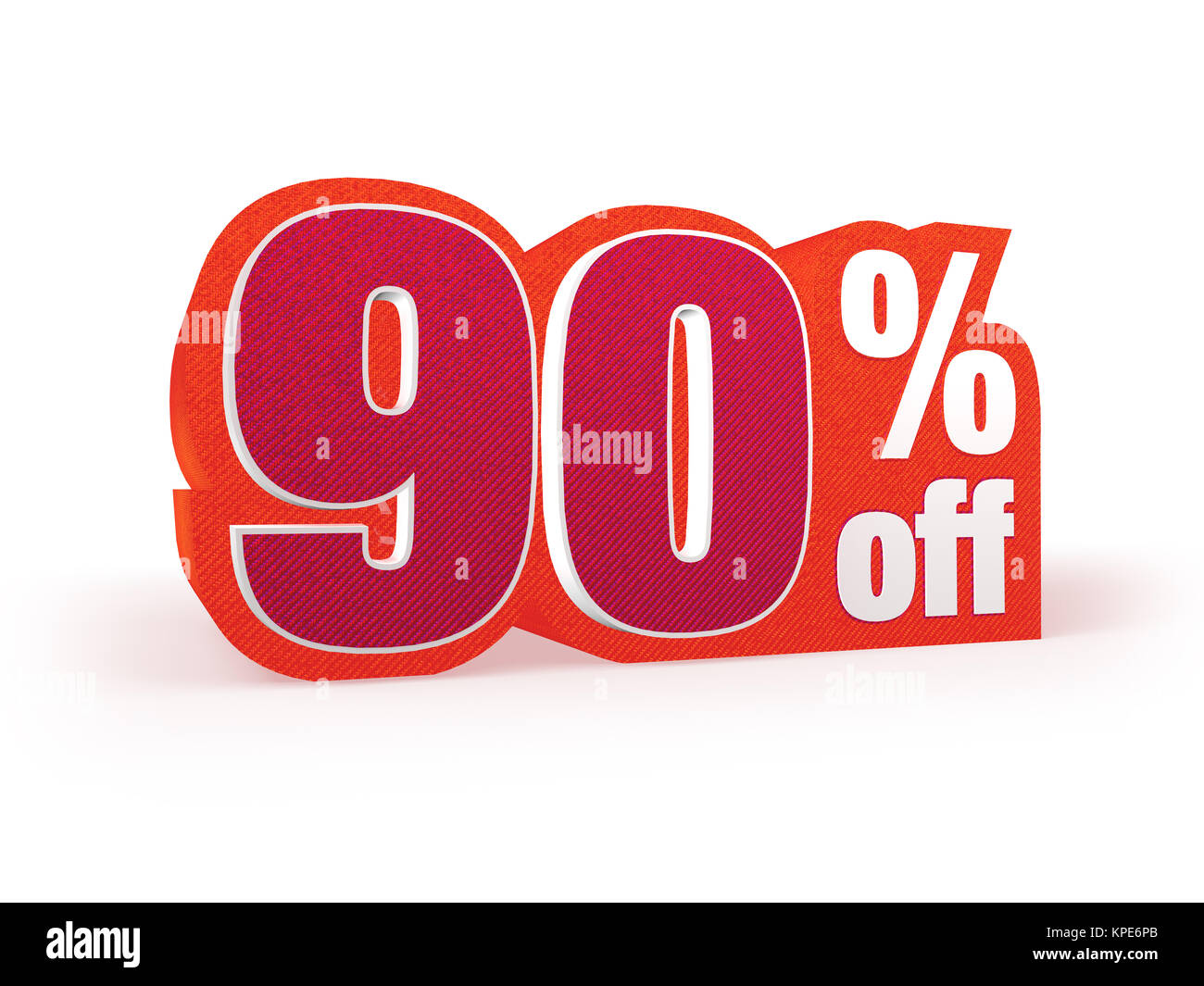 Discount price sign in red wool look, isolated on white background, 3D ...