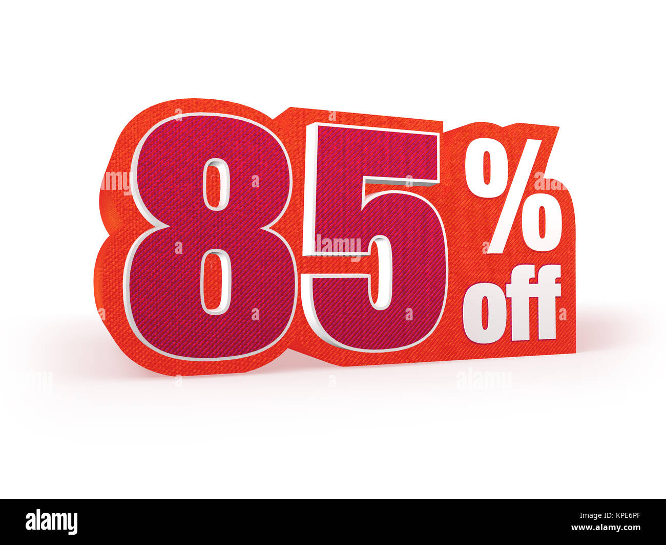 Discount price sign in red wool look, isolated on white background, 3D ...
