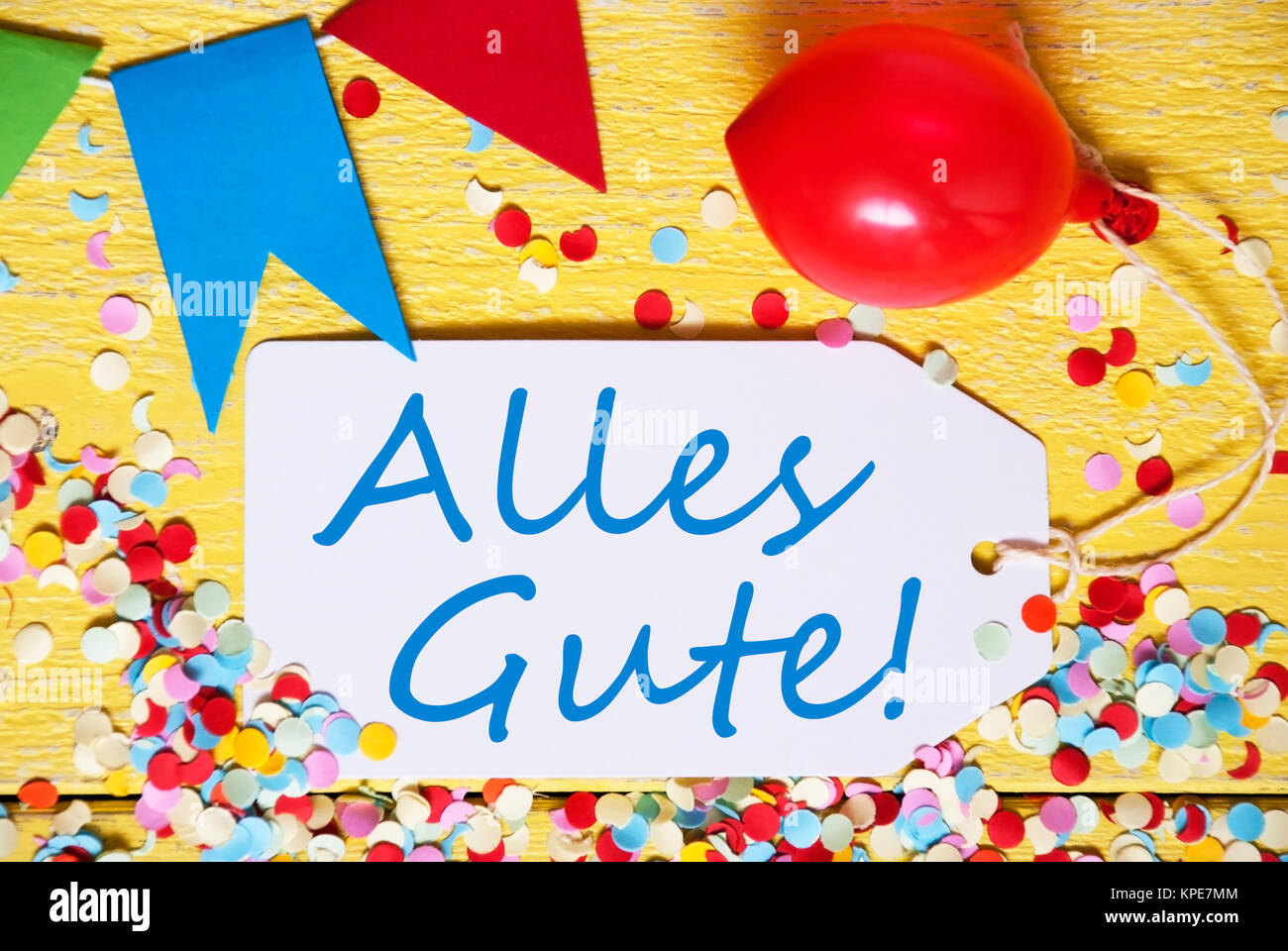 One Label With German Text Alles Gute Means Congratulations. Party ...