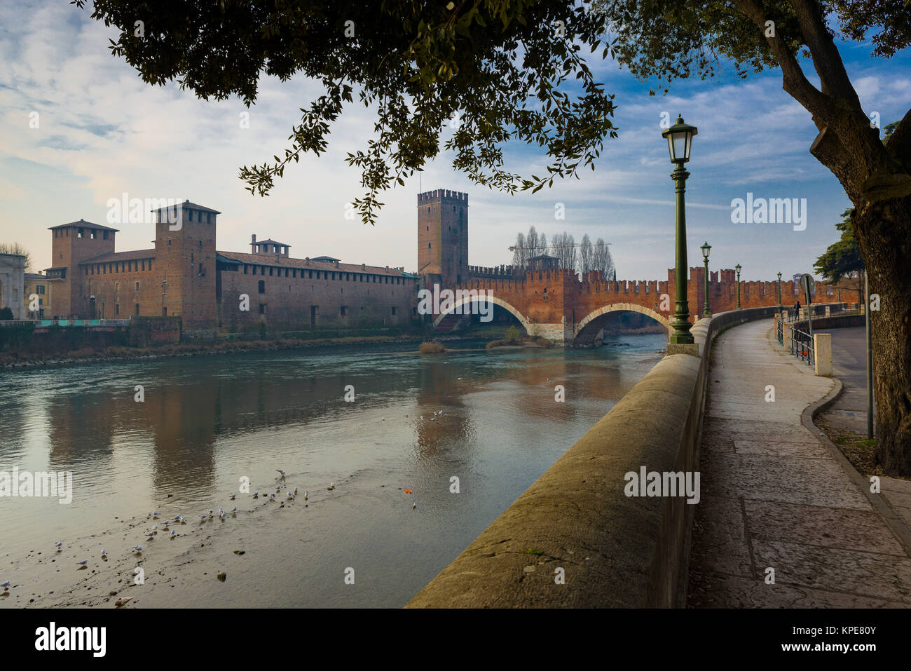 Castelvecchio and its bridge, in Verona Stock Photo - Alamy
